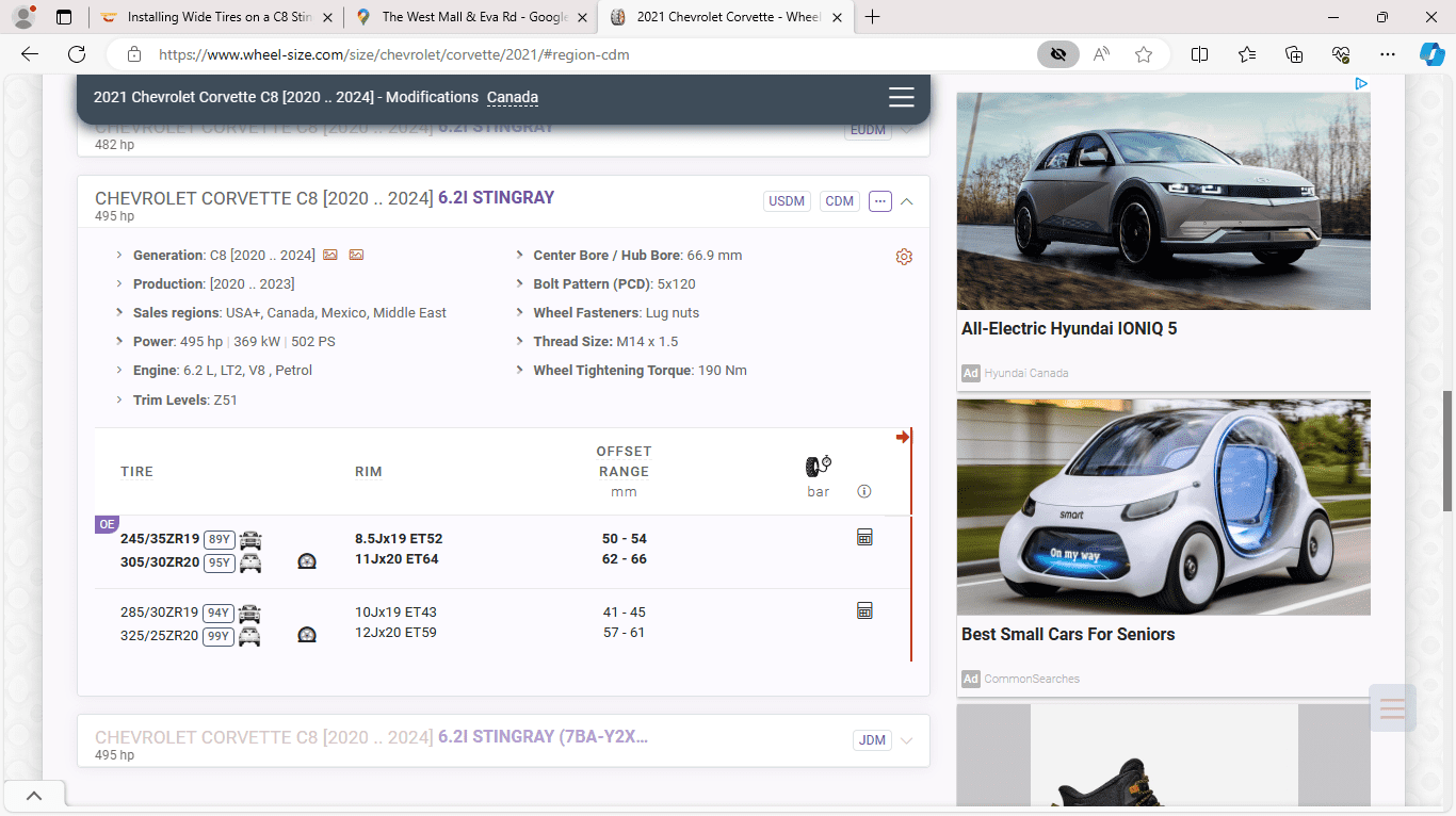 2021 Chevrolet Corvette - Wheel & Tire Sizes, PCD, Offset and Rims ...