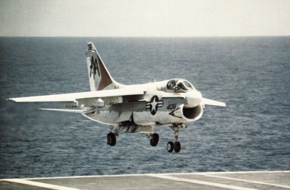 A-7E_Corsair_of_VA-81_lands_on_USS_Forrestal_(CVA-59)_c1973.jpg ...