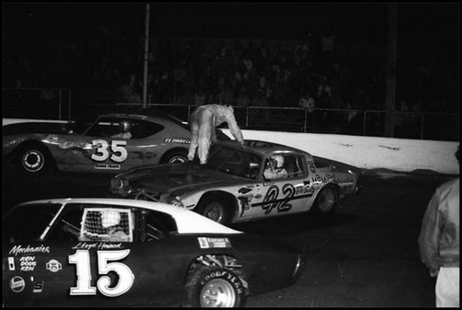 Don-Biederman-on-the-hood-of-the-Jerry-The-Bear-Makaras-race-car-at ...