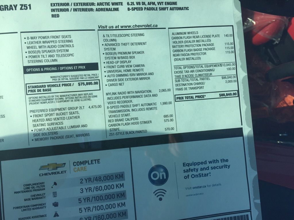 Window Sticker.jpg | Canadian Corvette Forums